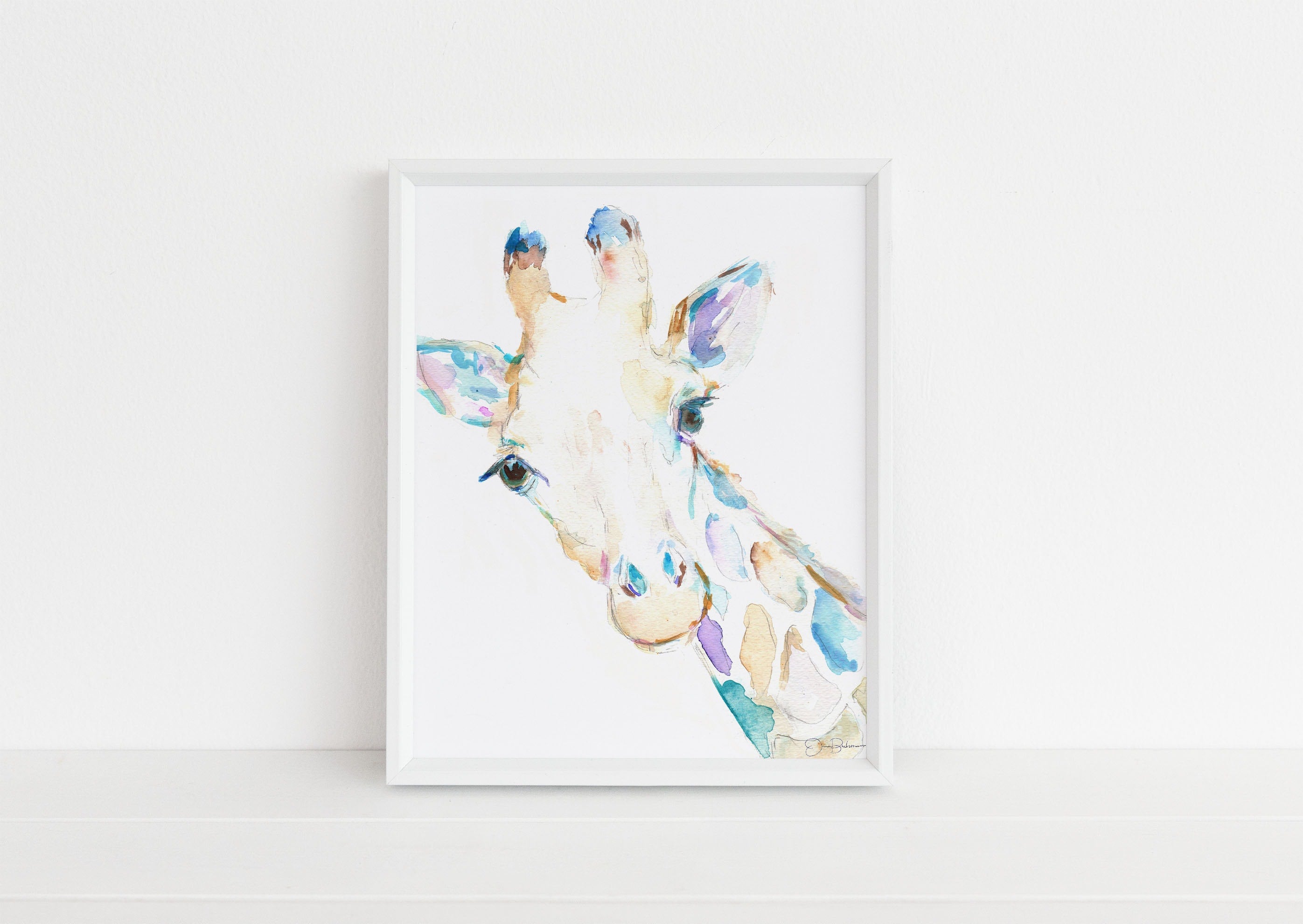 Watercolor Giraffe Print Instant Download | "George the Giraffe" by Je ...