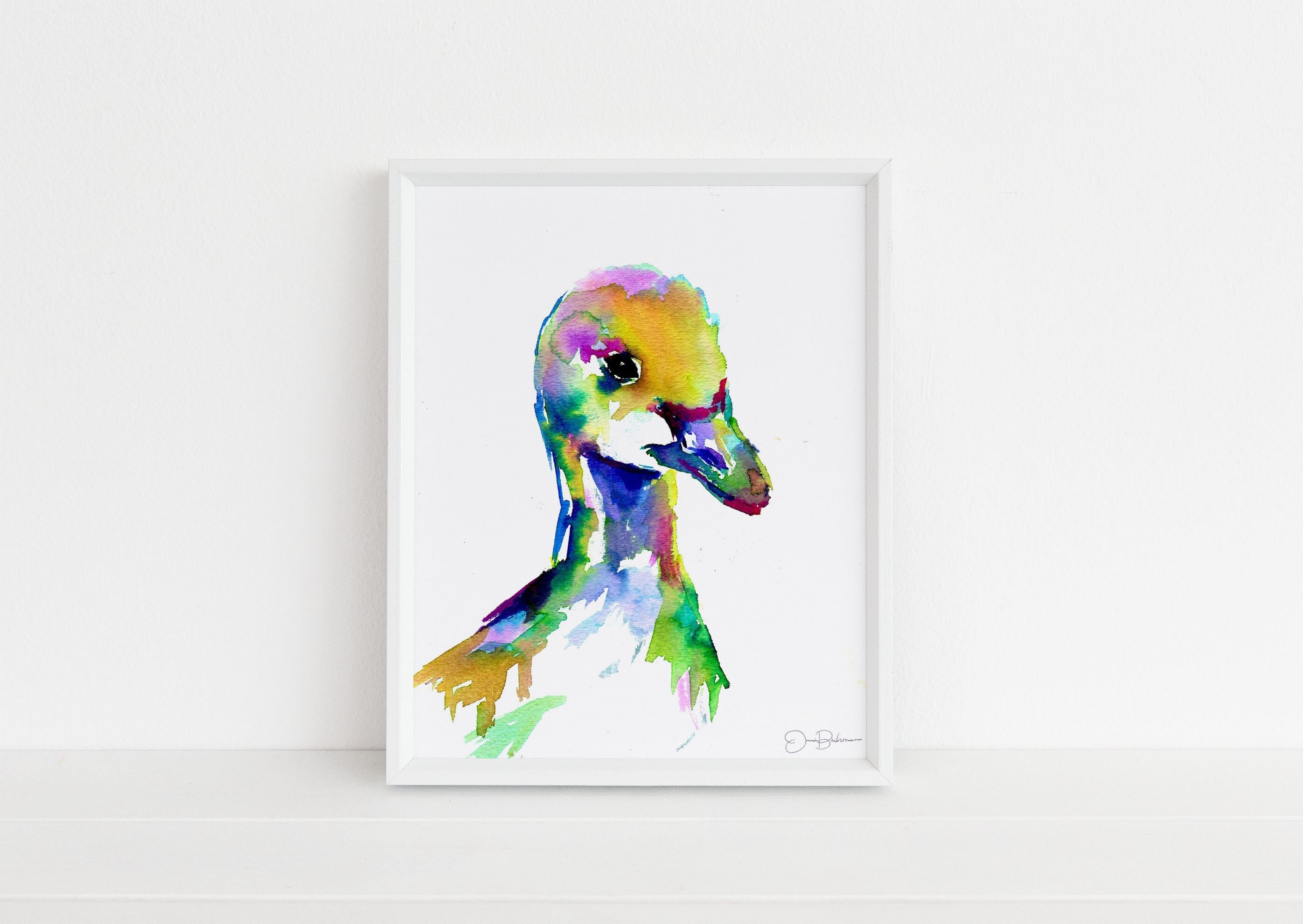 Duck Watercolor Print | "Duckling" by Jess Buhman, Choose Your Size, S ...